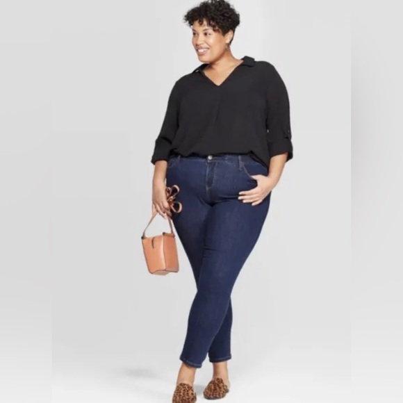 Ava & Viv | Jeans | Womens Plus Size Skinny Stretch Dark Wash Blue ...